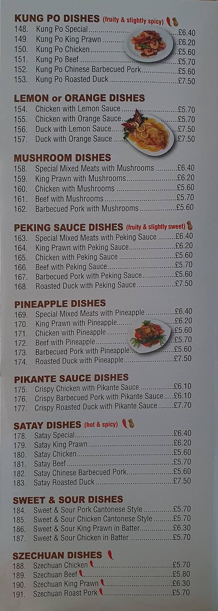 Menu at The Golden Garden fast food, Immingham
