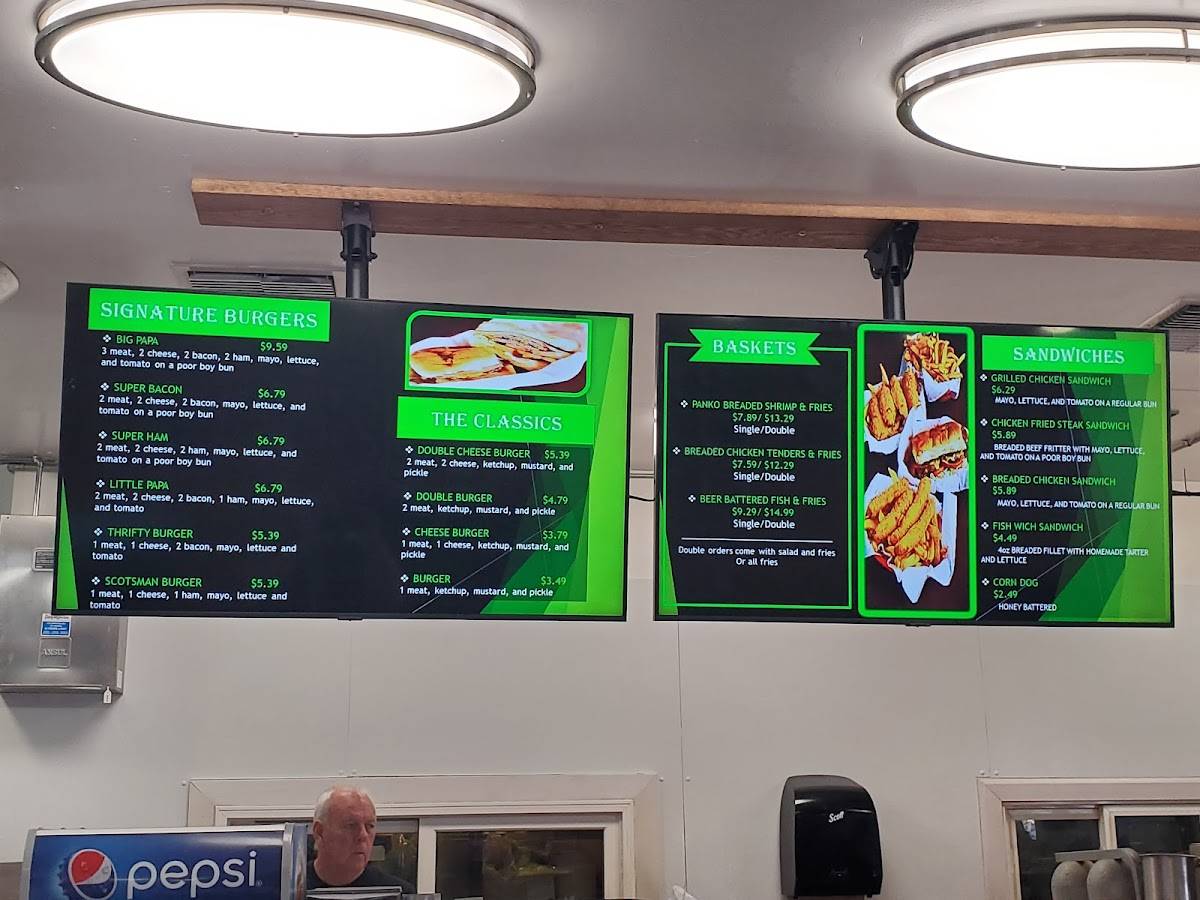 Menu at Thrifty Scotsman Drive In fast food, Spokane Valley