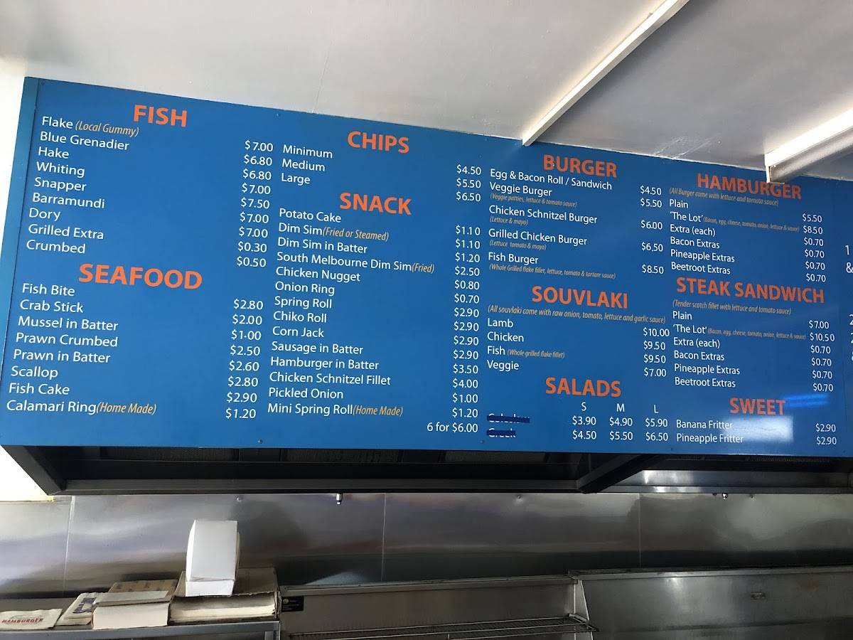 Menu at VIEWBANK Fish & Chips fast food, Viewbank