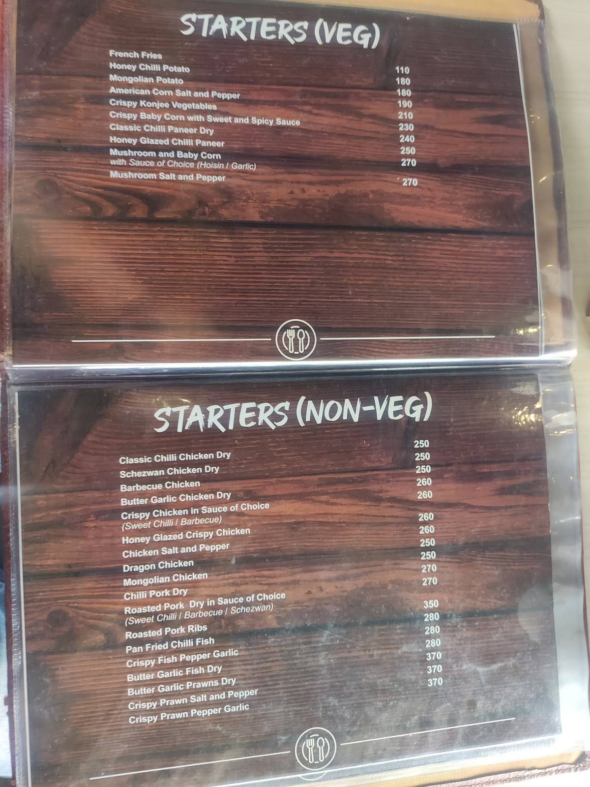 Menu at Fat Belly, Jorhat