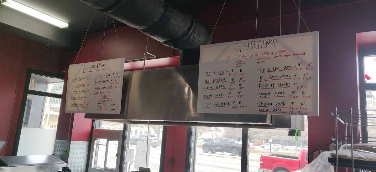 Menu at Fat Boy Phillies restaurant, Salt Lake City