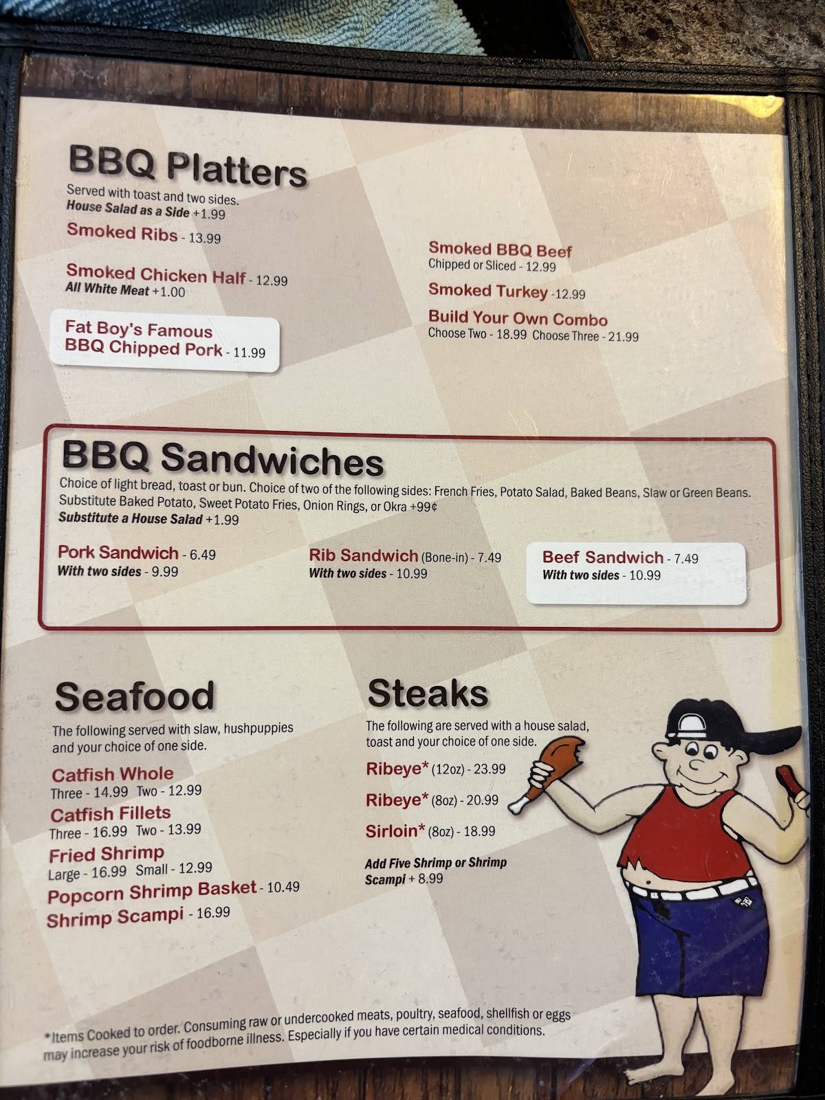 Menu at Fat Boy's Backyard BBQ & More, Sylvester