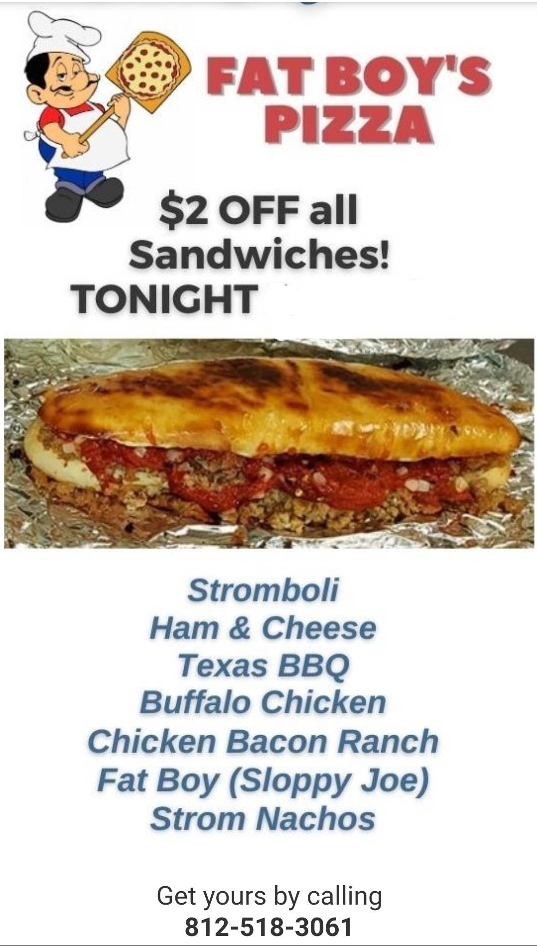 Menu at Fat Boys Pizza pizzeria, Newburgh