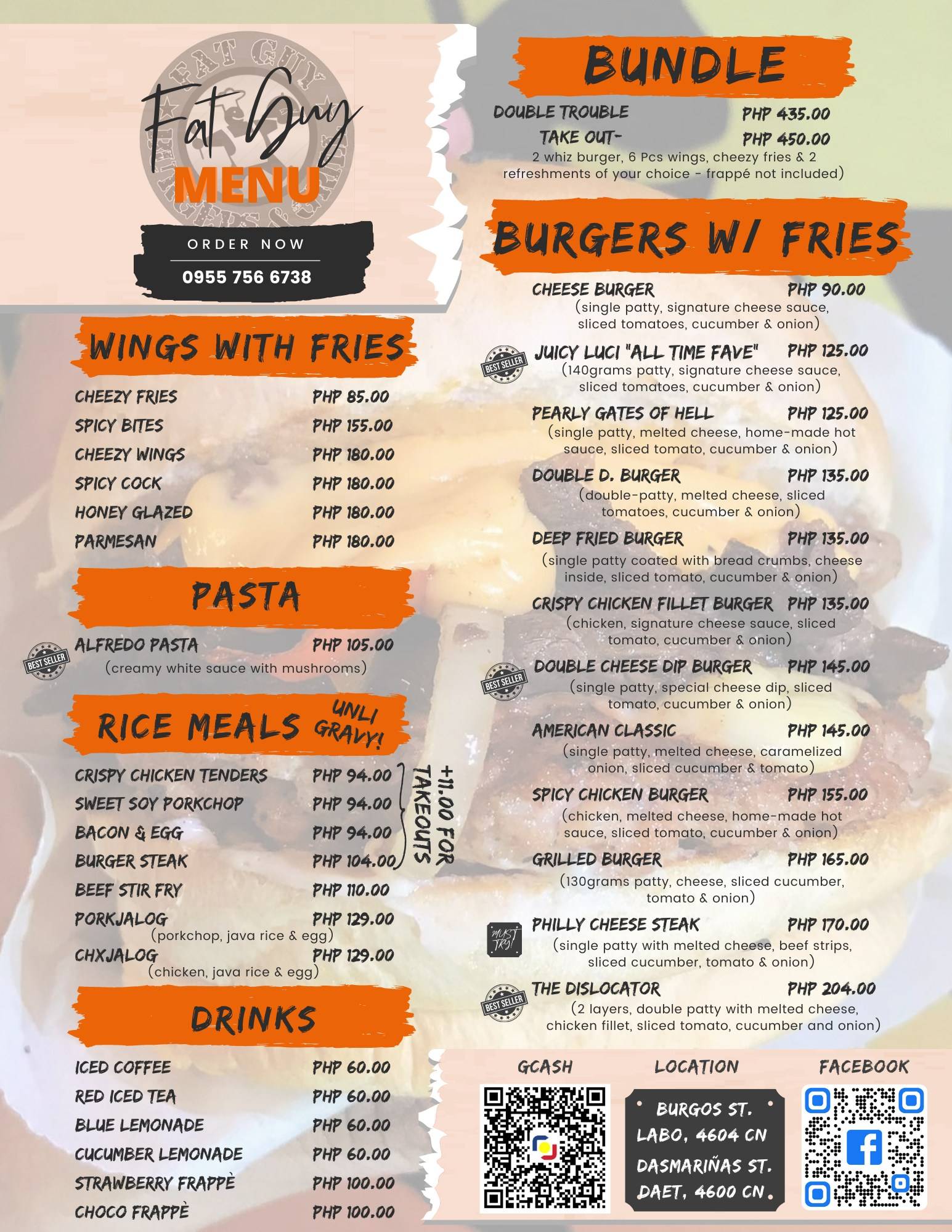 Carta del restaurante Fat Guy, Labo