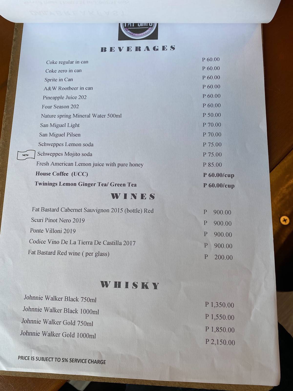 Menu at Fat Jim's Steak House steakhouse, Mandaue City