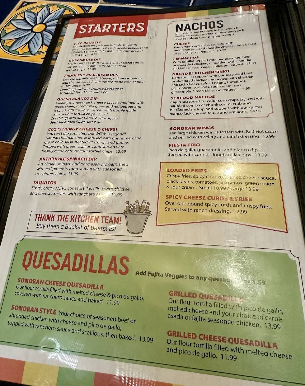 Menu at Fernando's Omaha restaurant, Omaha, 380 N 114th St