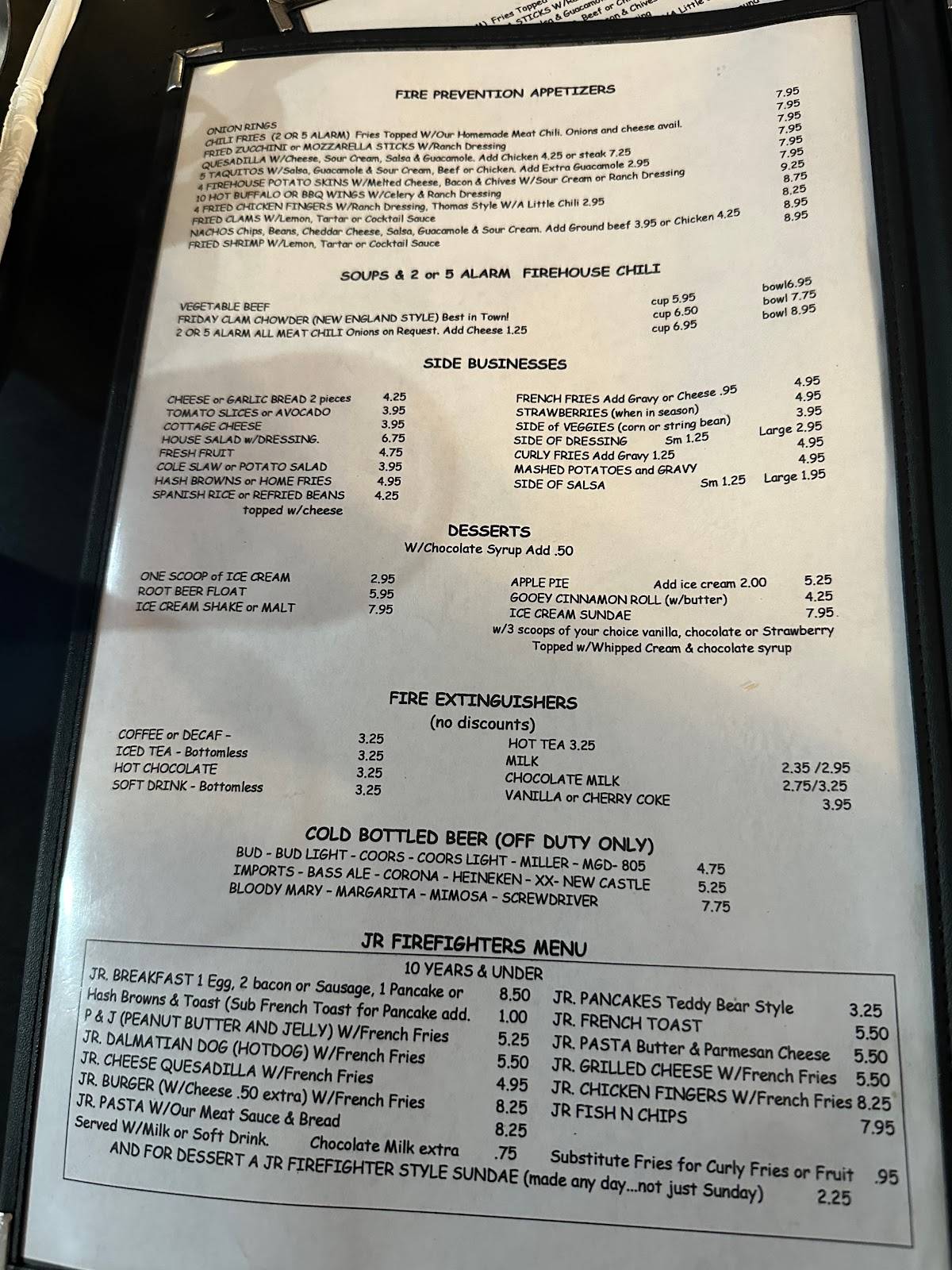 Menu at Firehouse Cafe, Simi Valley, Sycamore Dr