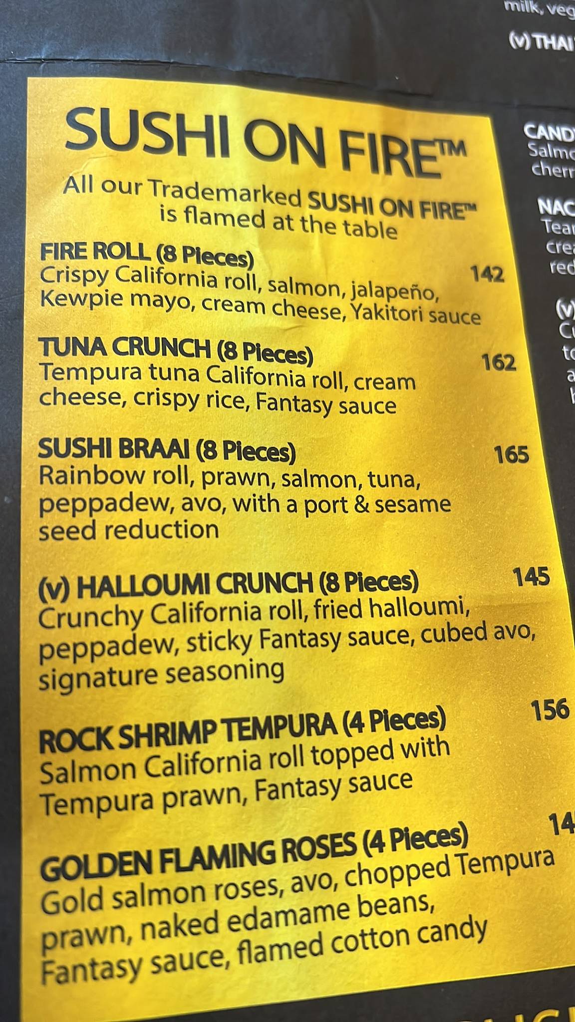 Menu at Fireroom Zimbali restaurant, Dolphin Coast