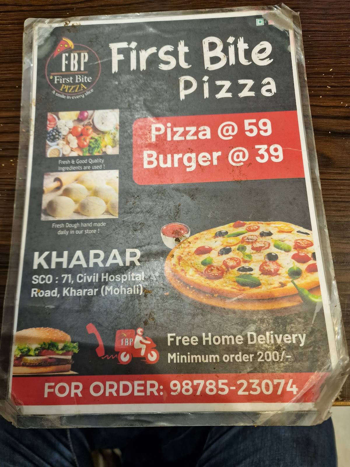 Menu at First bite Pizza, Kharar, Shivjot Apartments