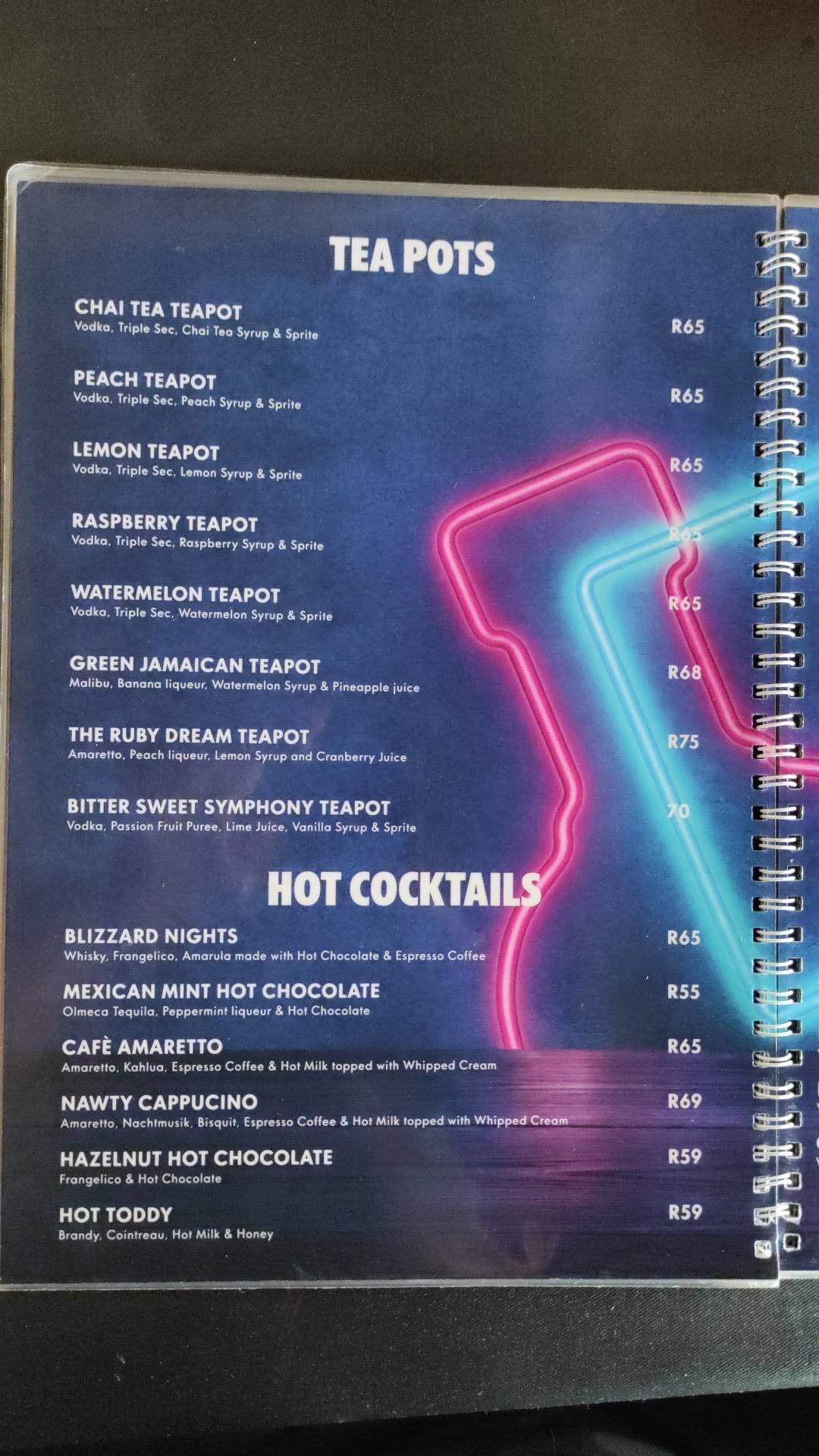 Menu at Fish at Fine Things restaurant, Potchefstroom, Cachet Park