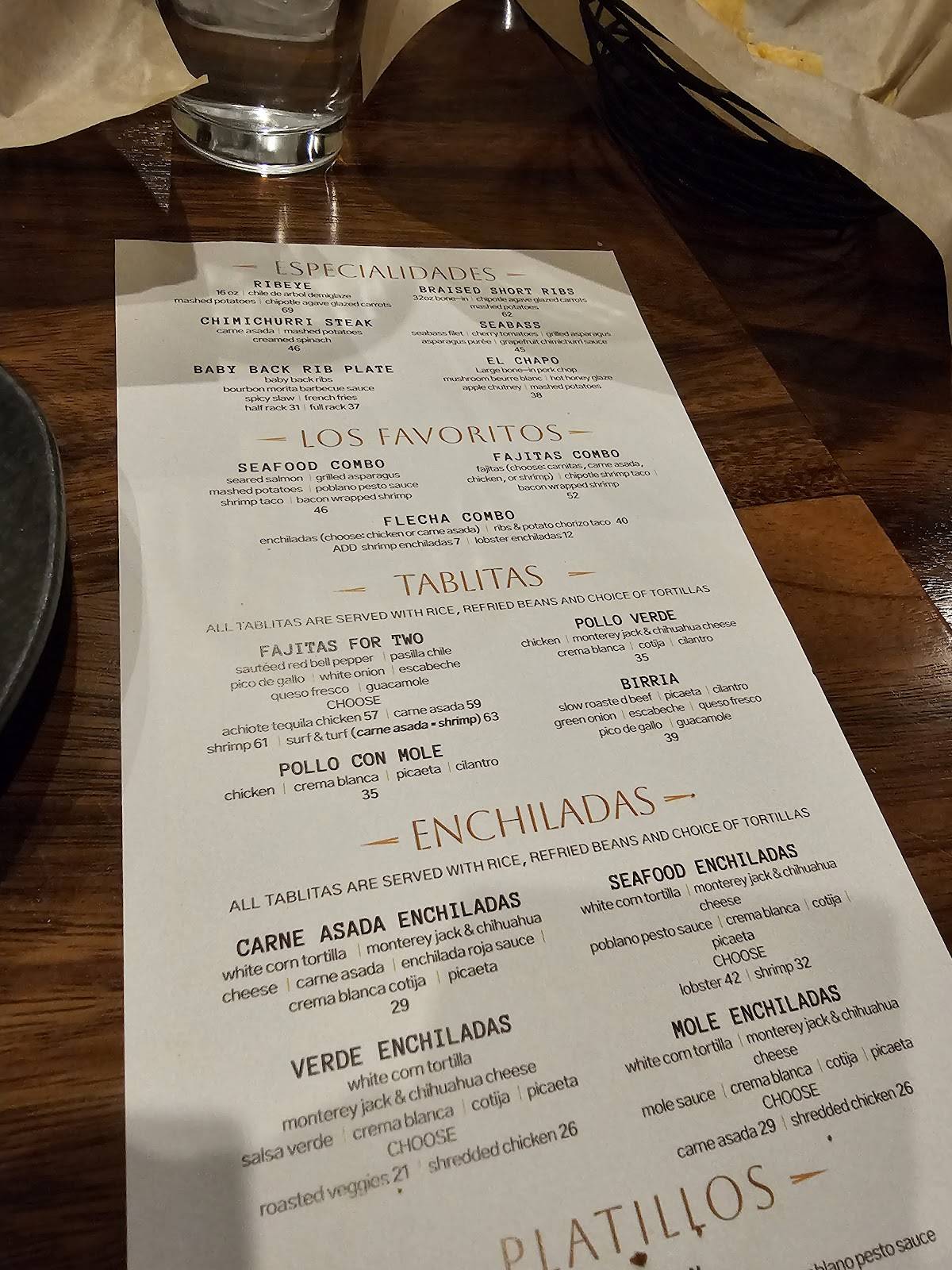 Menu at Flecha Cantina pub & bar, Las Vegas