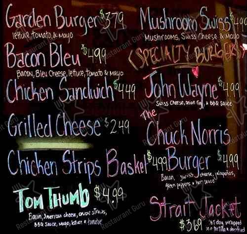 Menu at Flipping Out Burgers & Fries restaurant, Tacoma