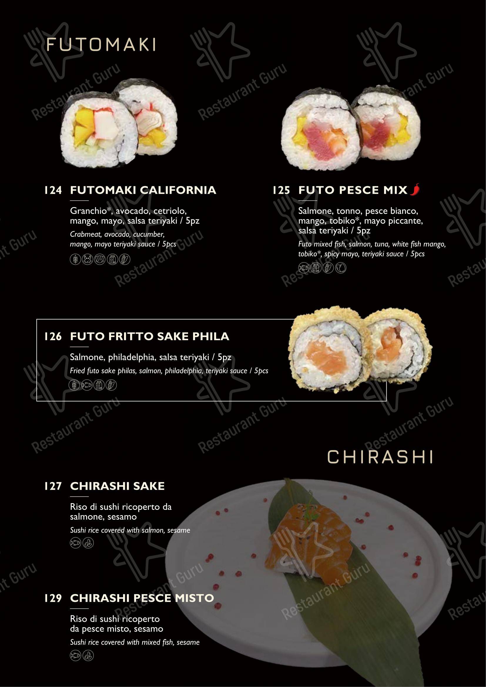 Speisekarte von Ristorante giapponese Akashi, Florenz