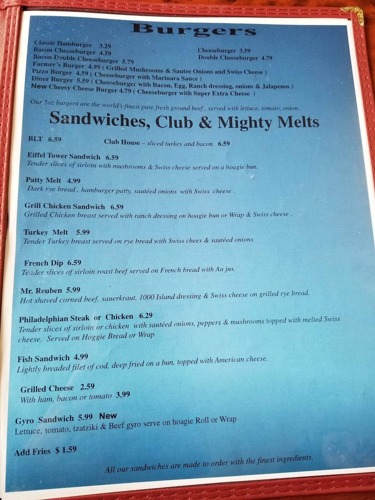Menu at Florissant City Diner restaurant, Florissant