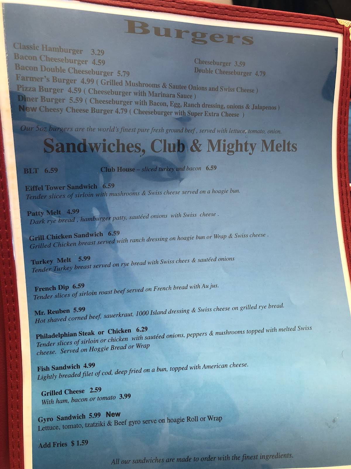 Menu at Florissant City Diner restaurant, Florissant