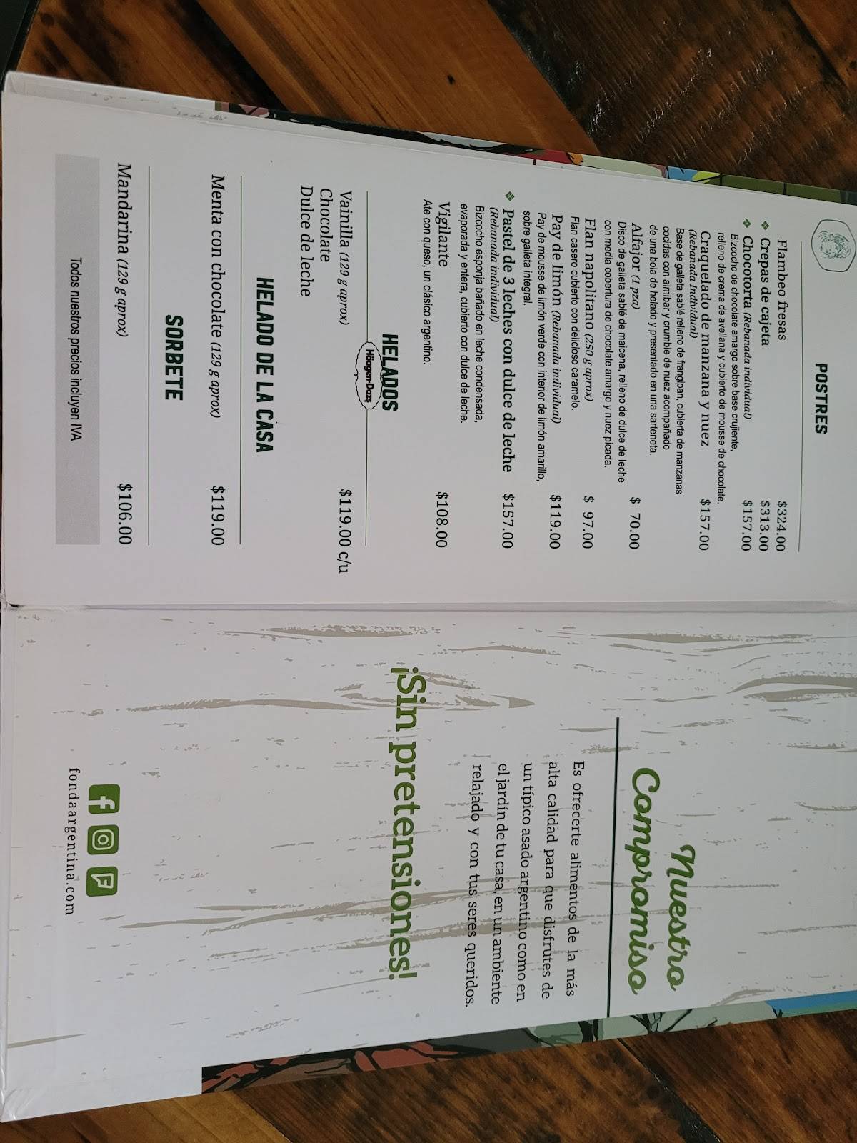 Carta del restaurante Fonda Argentina Tepeyac, Ciudad del México ...