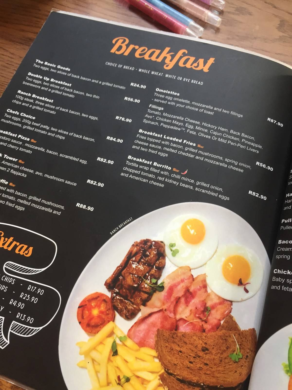 Menu at Foodchain restaurant, Pretoria, Menlyn Park
