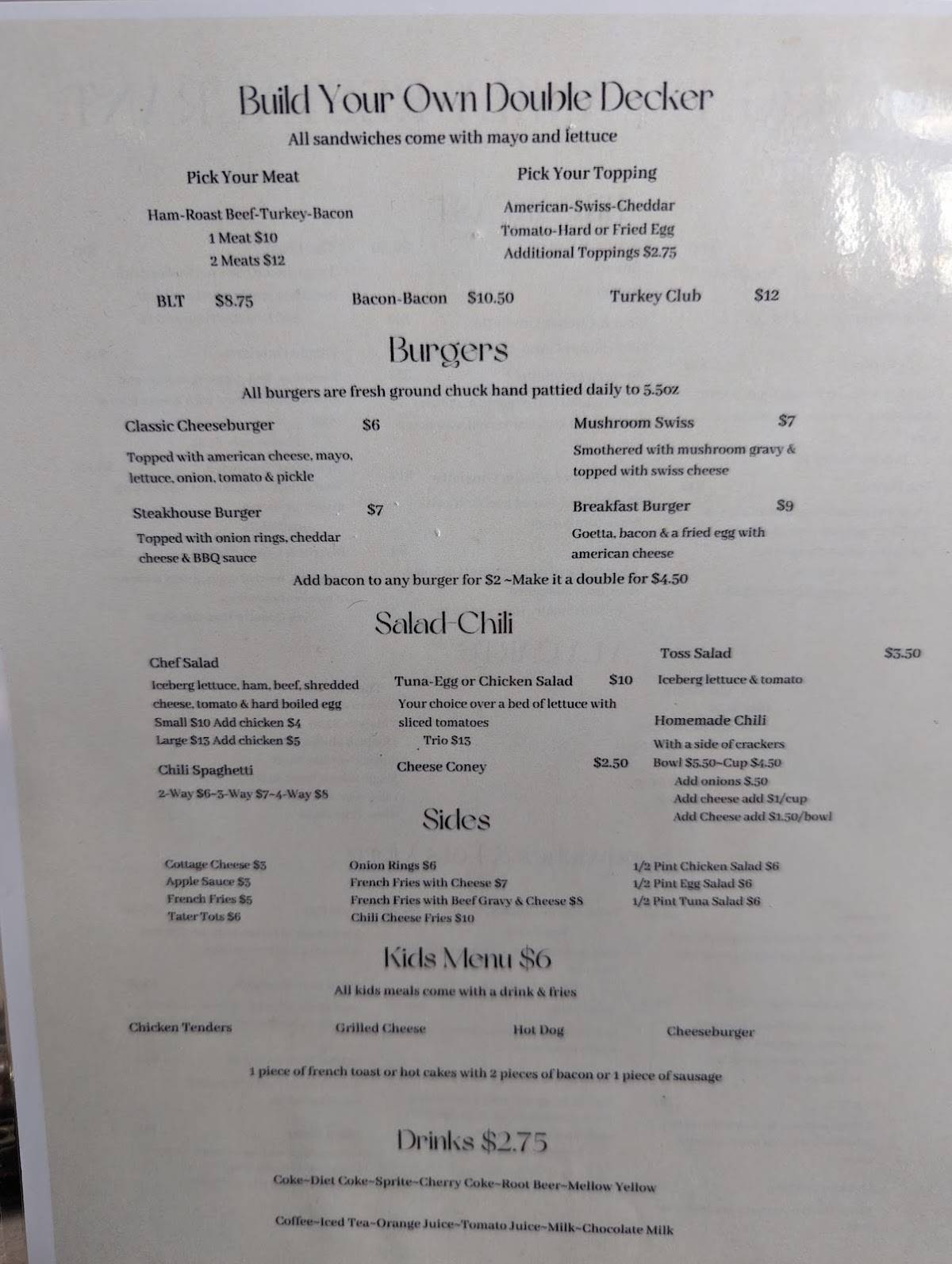 Menu at Fort Wright Family Restaurant, Fort Wright