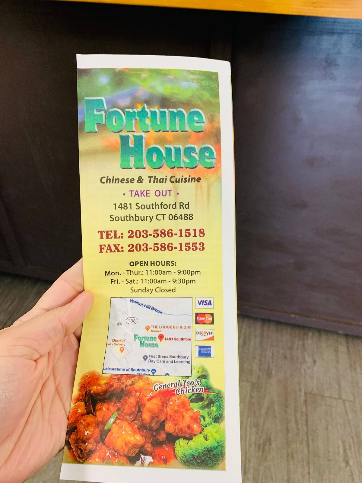 Menu at Fortune House restaurant, Southbury