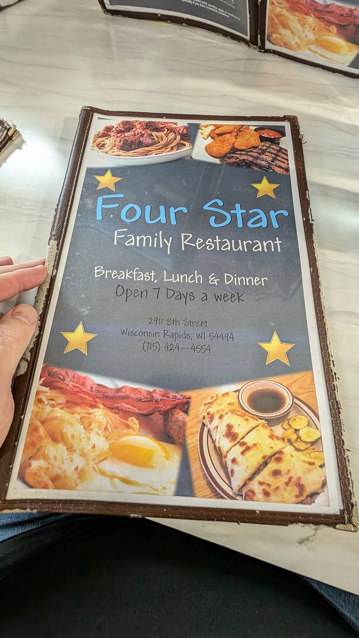 Menu at Four Star Family Restaurant, Wisconsin Rapids