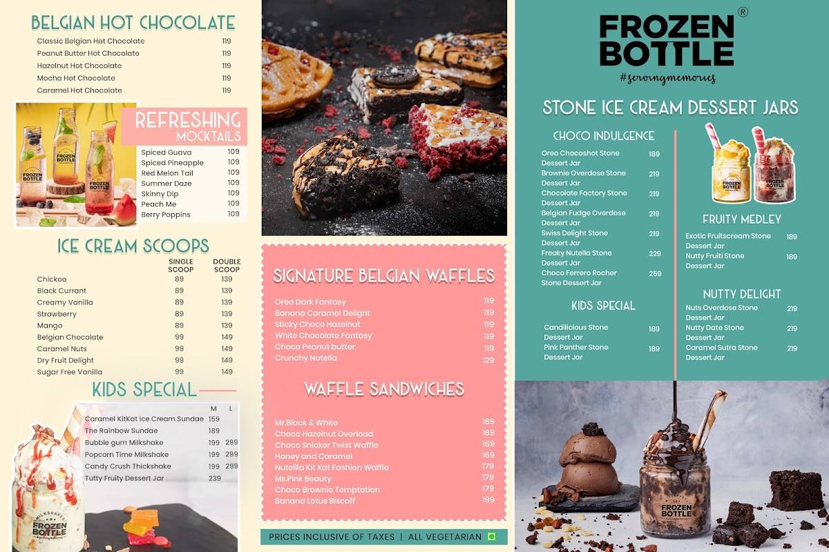 Menu at Frozen Bottle - Milkshakes, Desserts, and Ice Cream, Chennai ...