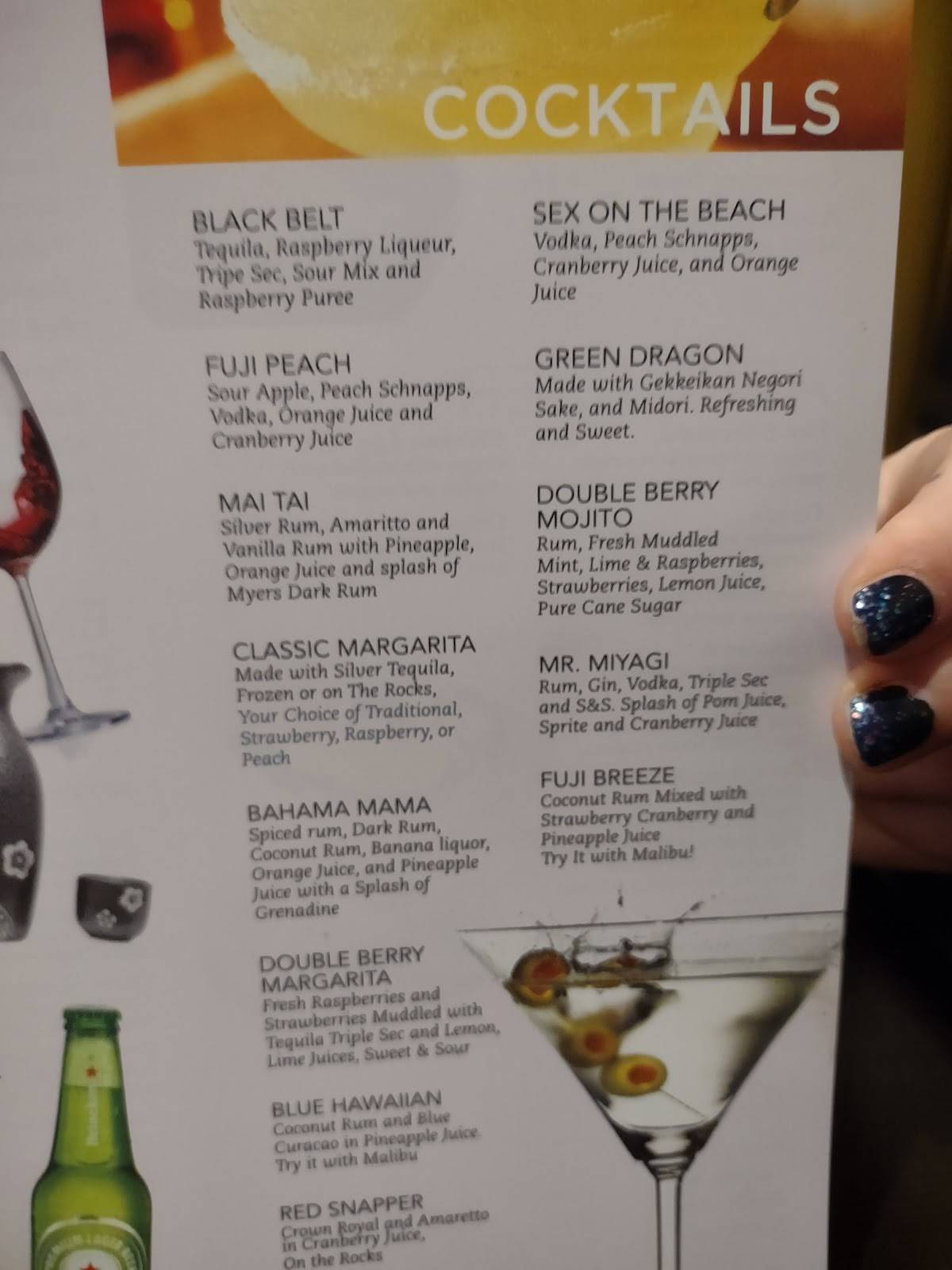 Menu at Fuji Japanese Steakhouse, Fort Smith