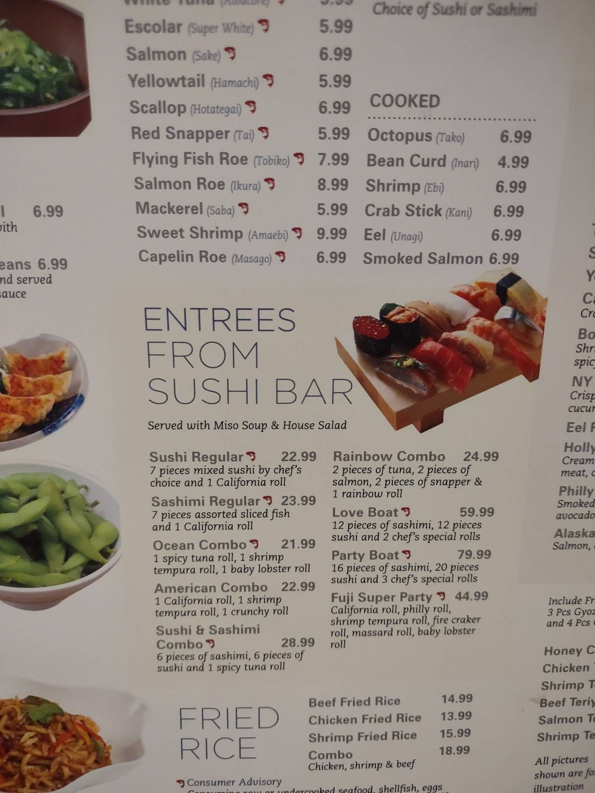Menu at Fuji Japanese Steakhouse, Fort Smith