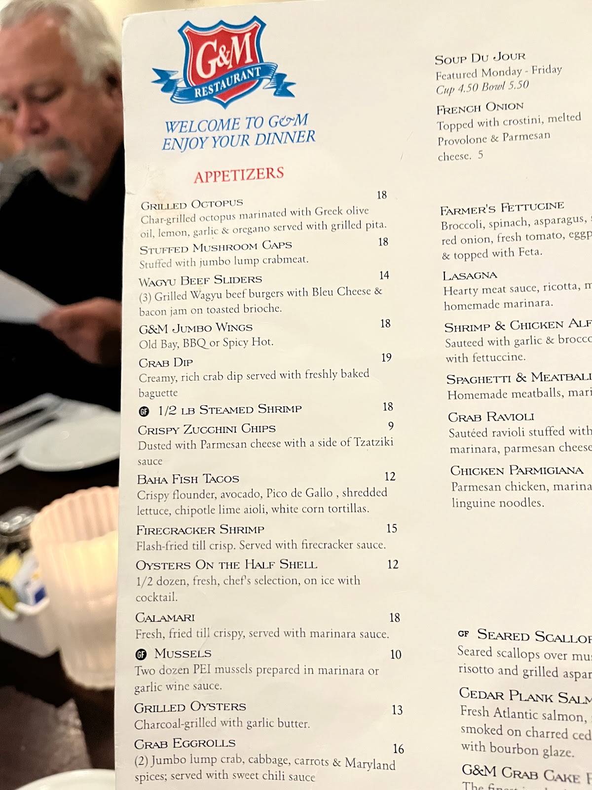 Menu at G & M Restaurant, Linthicum Heights, 804 N Hammonds Ferry Rd