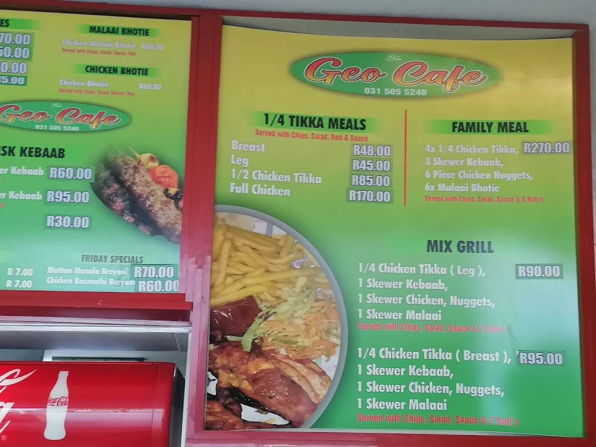 Menu at GEO CAFE, Phoenix