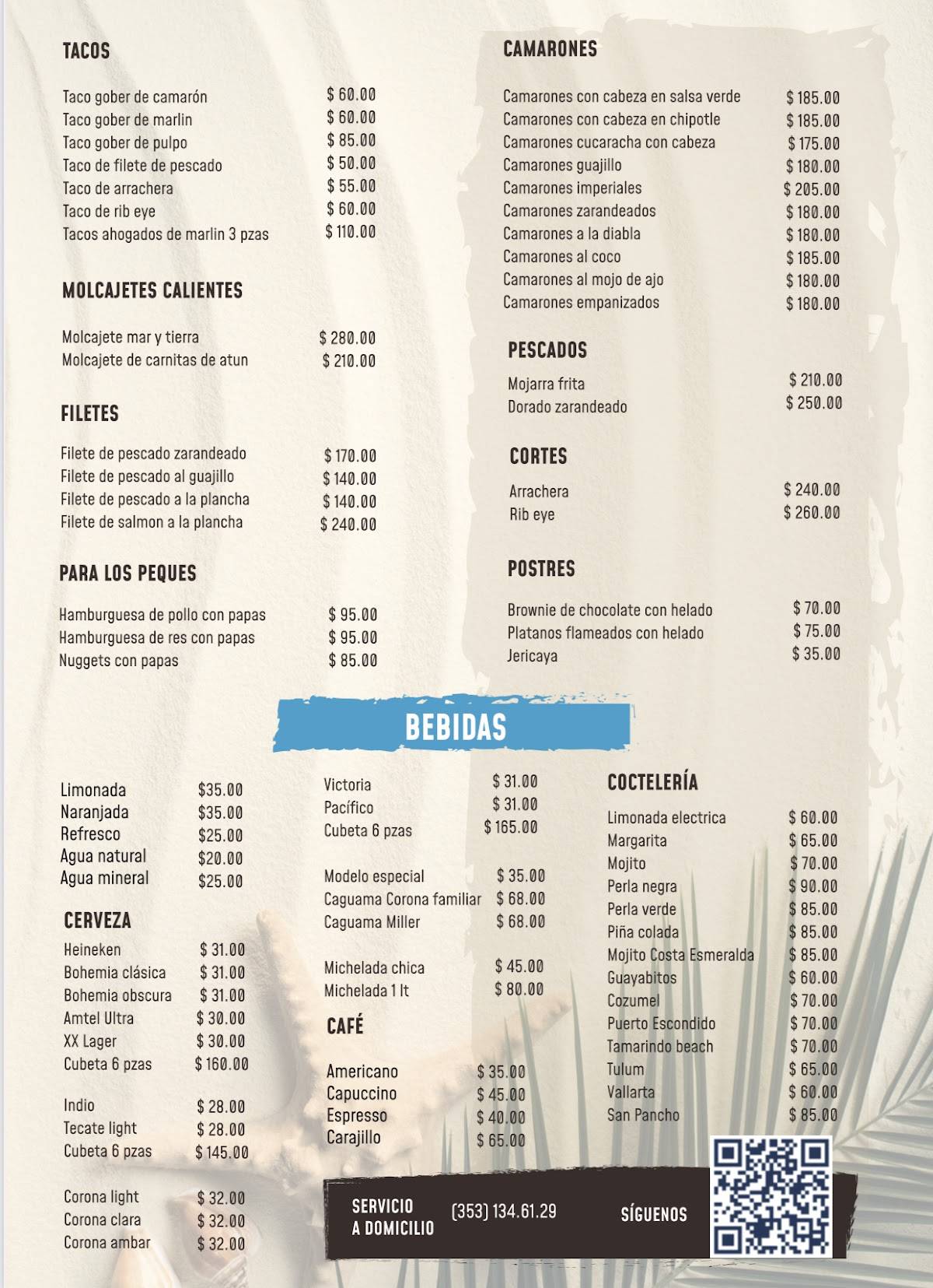 Carta del restaurante Gamba Cocina del Playa (Mariscos), Sahuayo del ...