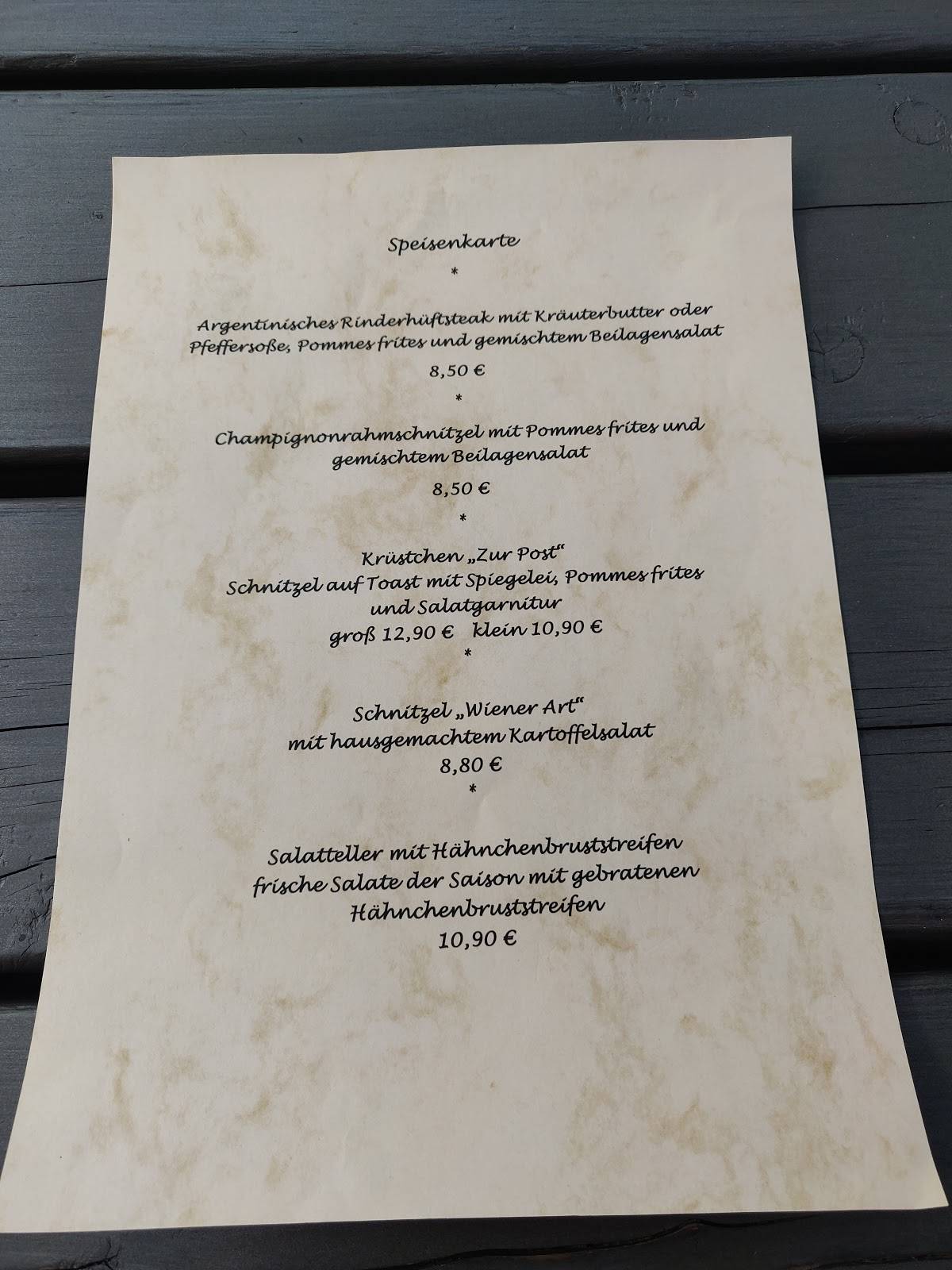 Speisekarte von Gaststätte zur Post restaurant, Betzdorf
