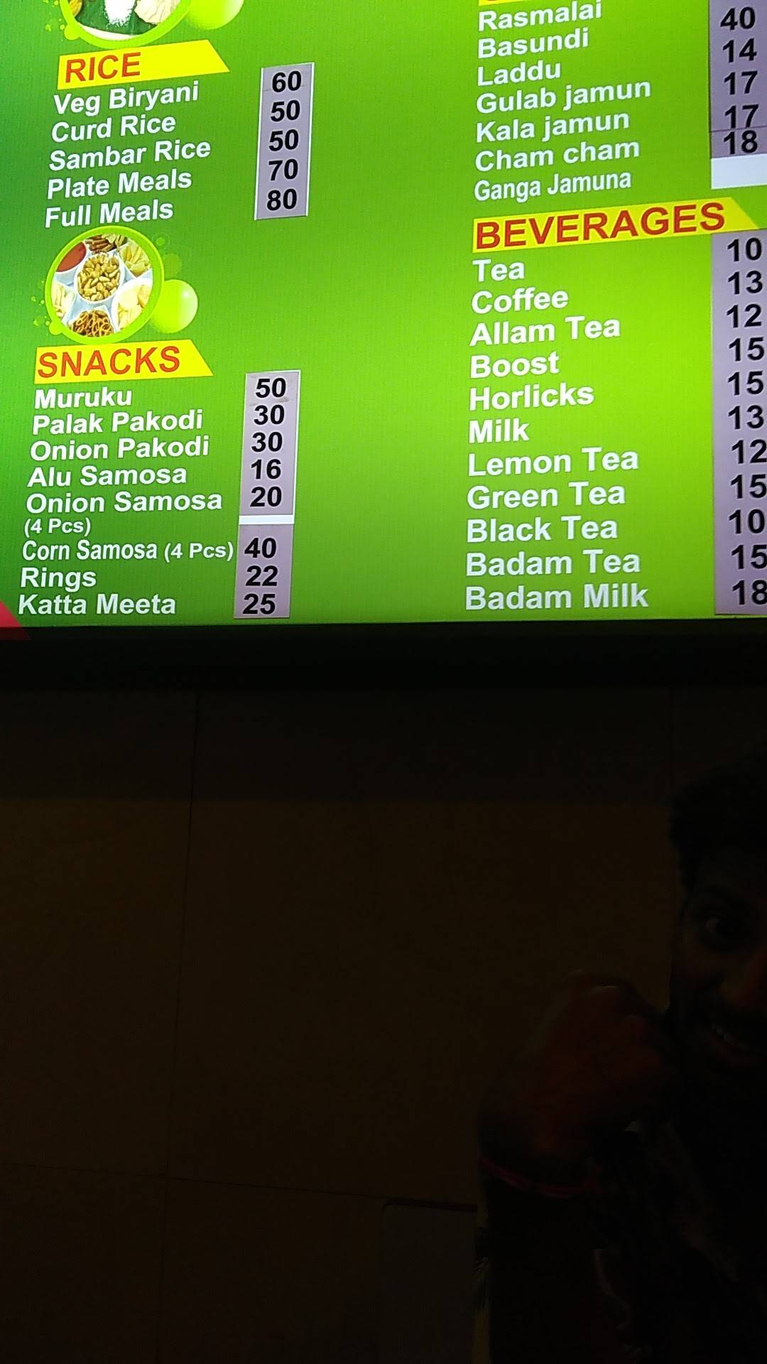 Menu at Geetha Bhavan, Karimnagar, Near