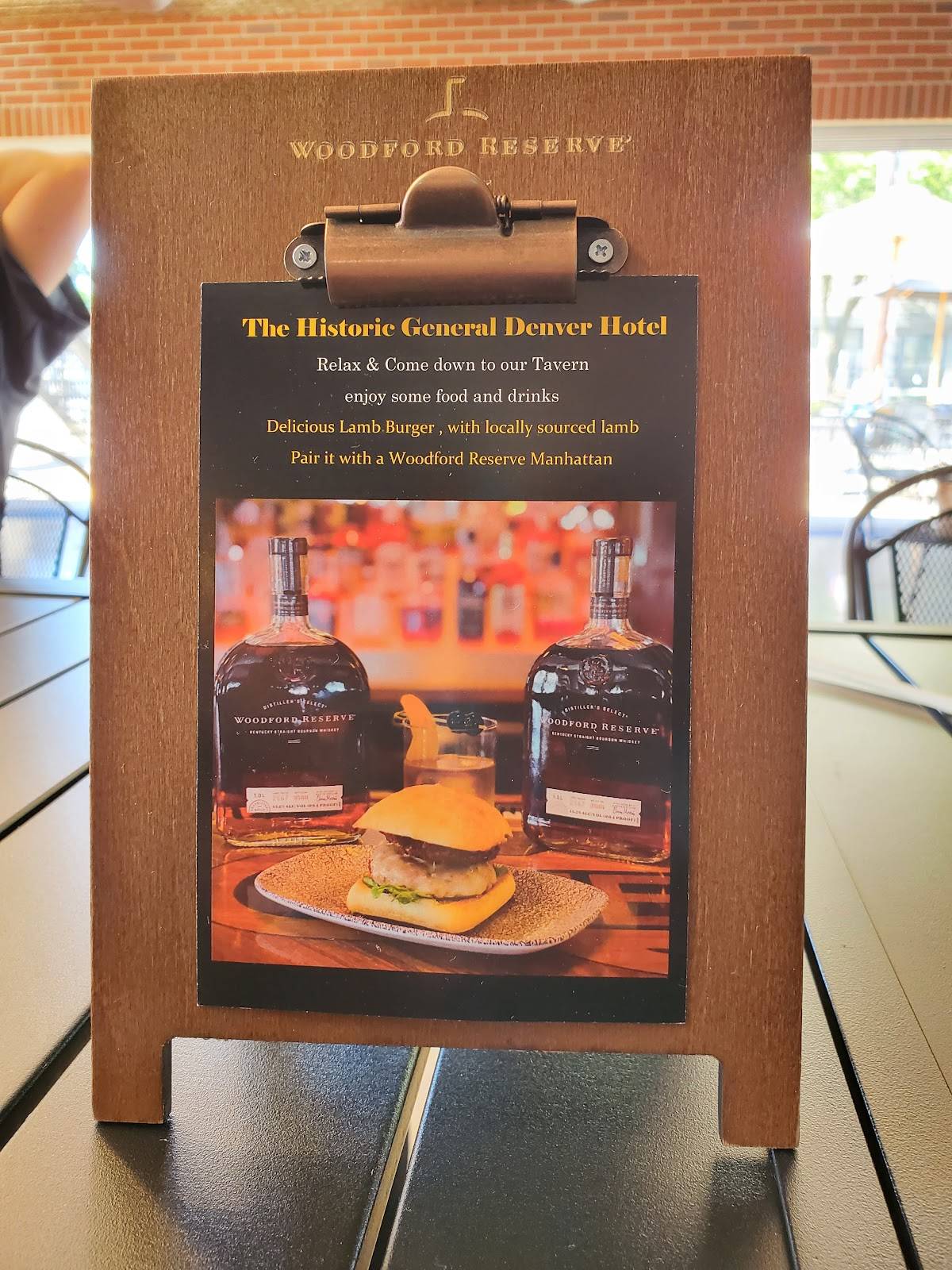 Menu at General Denver Hotel restaurant, Wilmington