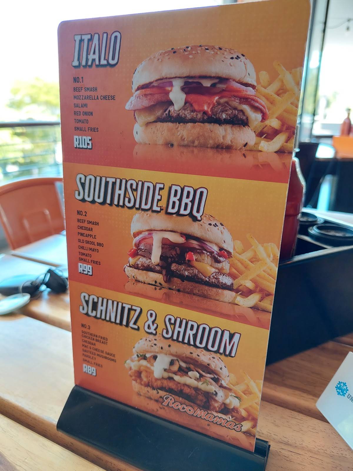 Menu at RocoMamas George restaurant, George