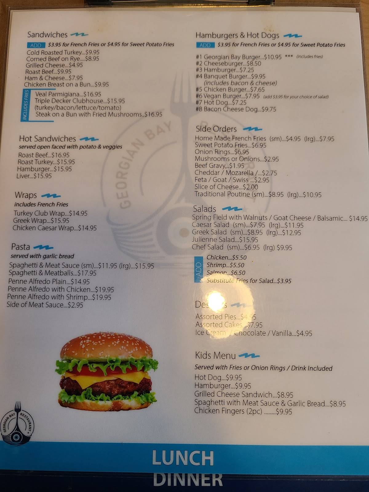 Menu at Georgian Bay Family Restaurant, Collingwood, 401 Hume St