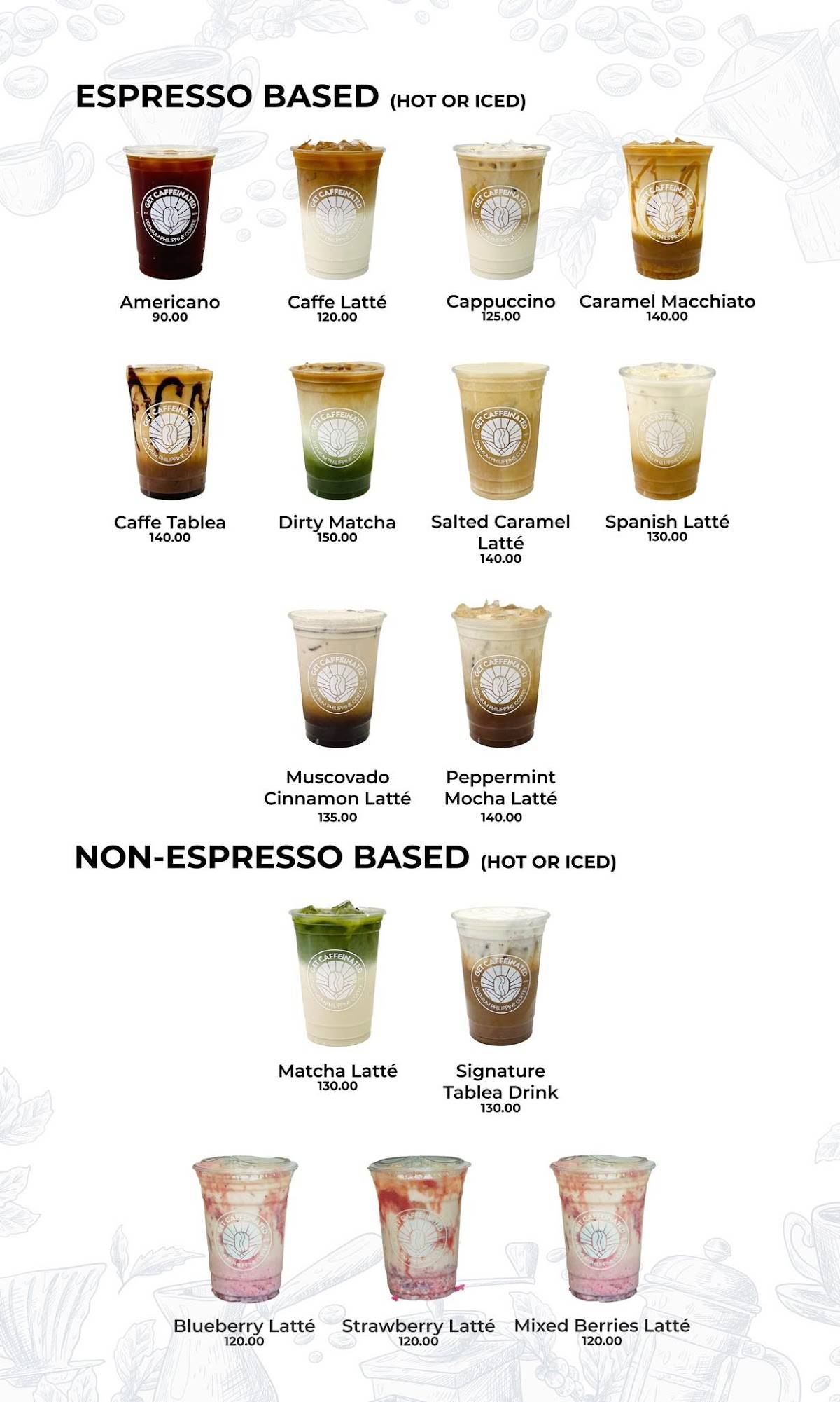 Menu at Get Caffeinated - Laoag City, Laoag City