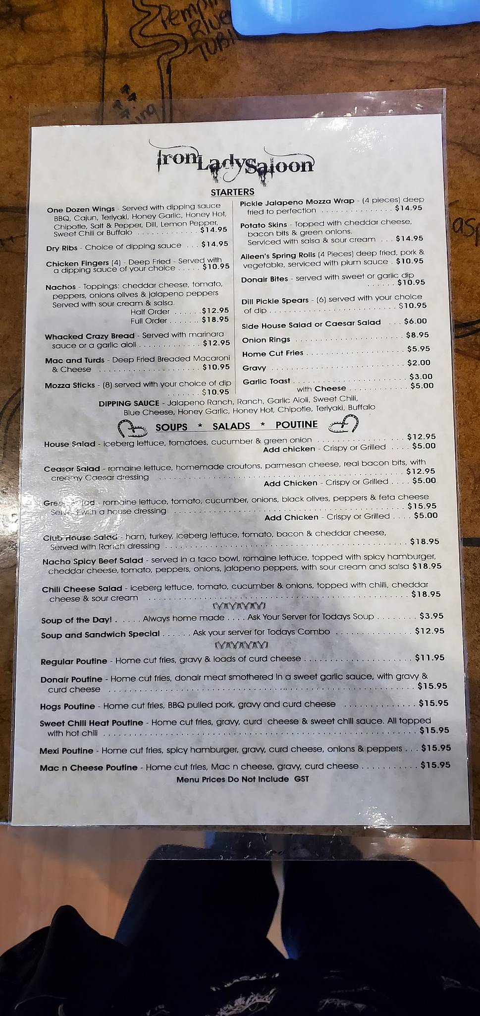 Menu at Get Stuffed restaurant, Canada