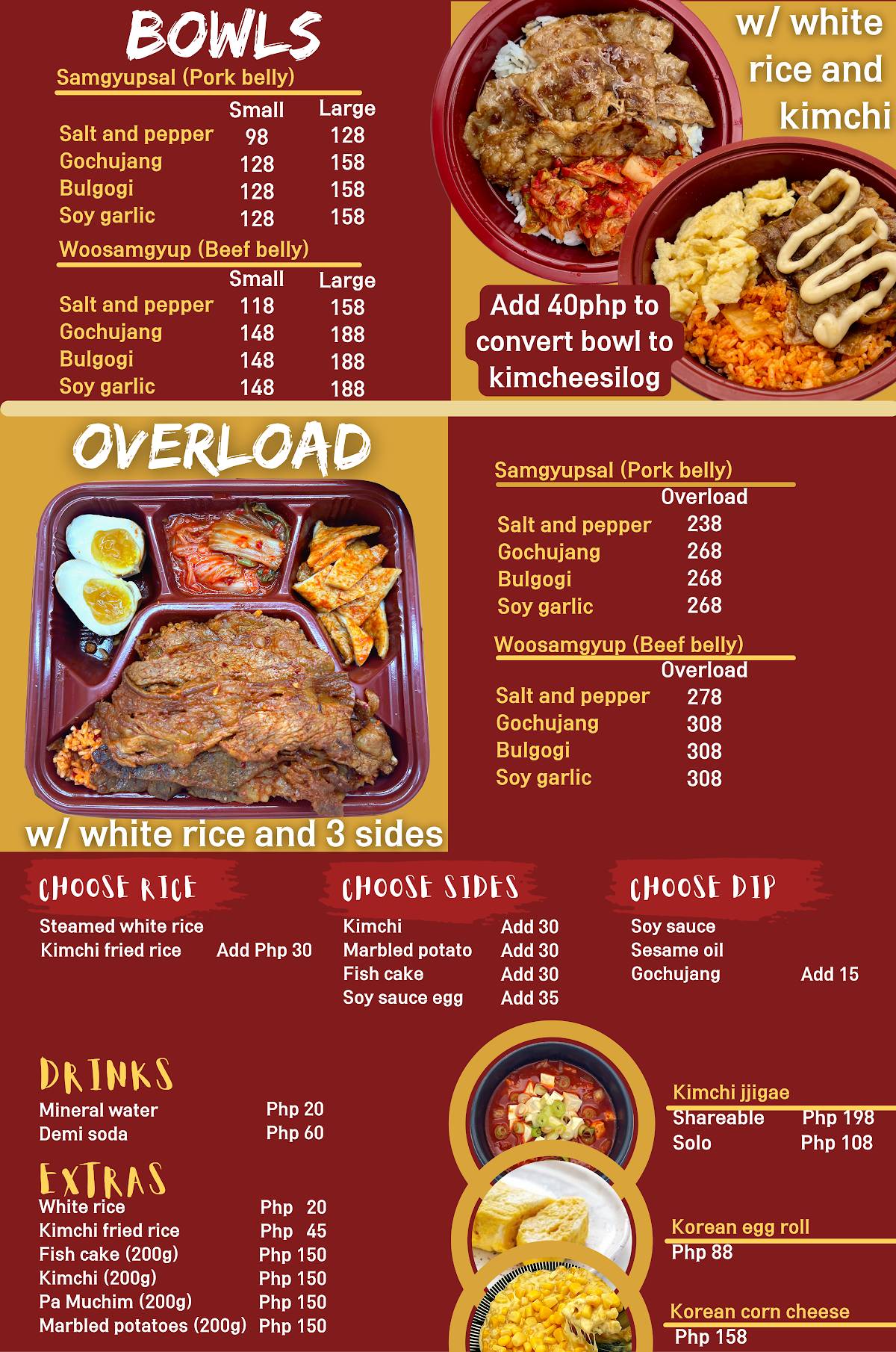 Carta de Gogi-Go Korean BBQ to go, Manila