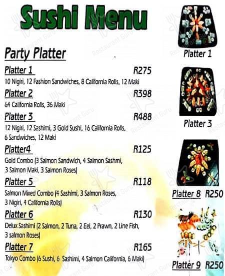 Menu at Gold Leaf restaurant, Paarl, Lemoenkloof