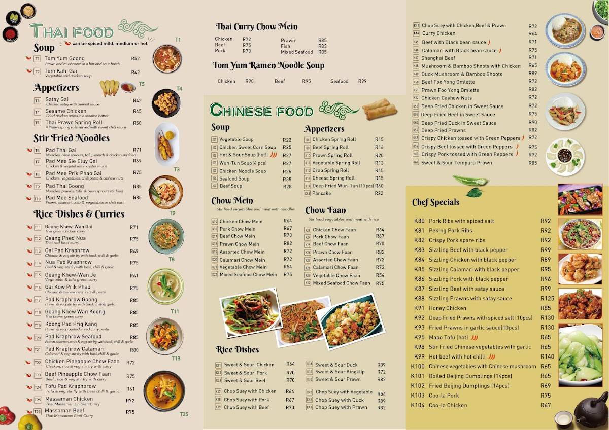 Menu at Asia House Elardus Park restaurant, Pretoria