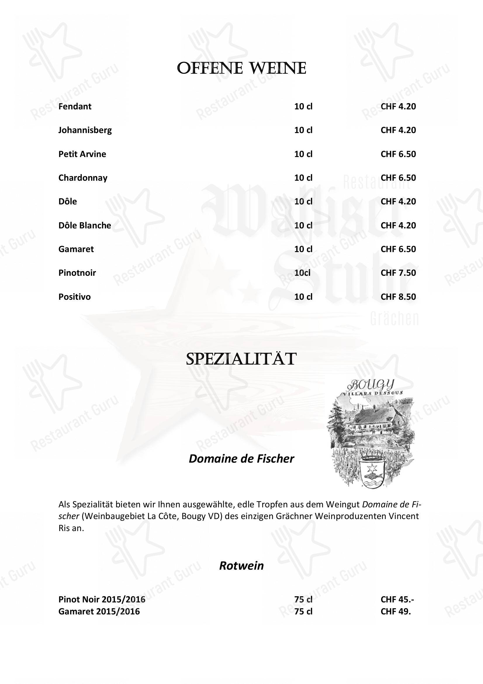 Menu at Walliserstube Grächen Walliser Spezialitäten, Grächen ...