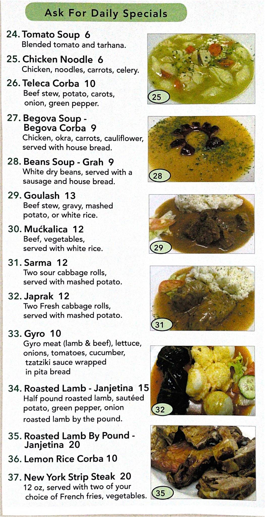 Menu at Al-Bos Eurocafe, Grand Rapids