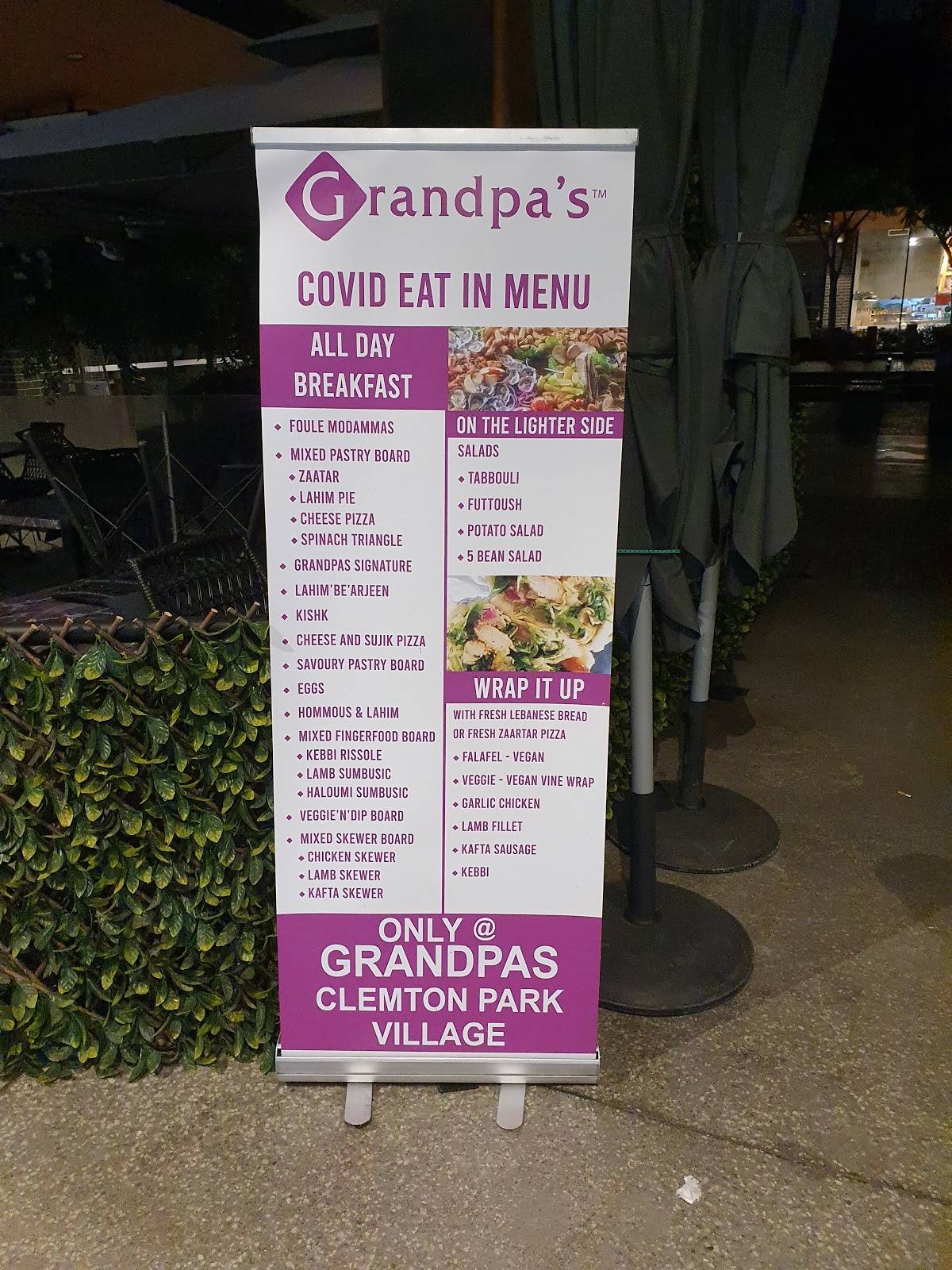 Menu at Grandpa's Lebanese Food restaurant, Campsie