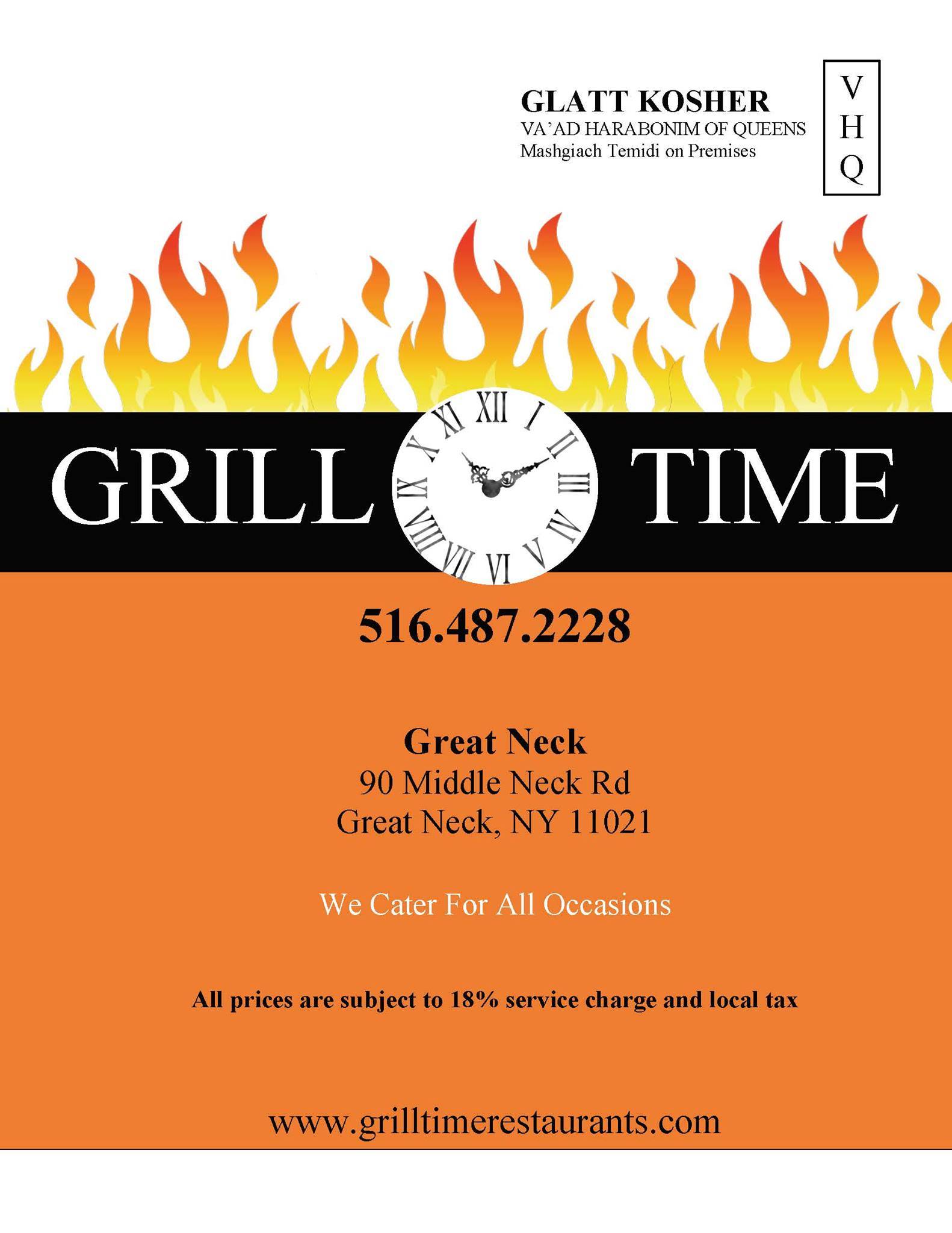 Menu at Grill Time Express restaurant, Great Neck