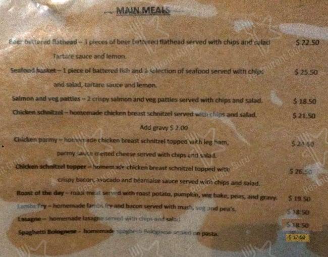 Menu at Froggies Rest cafe, Logan Village