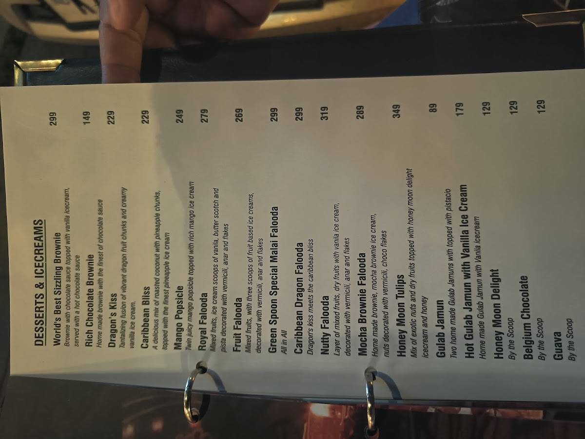 Menu at Green Spoon, Pure Veg Haven, Kochi