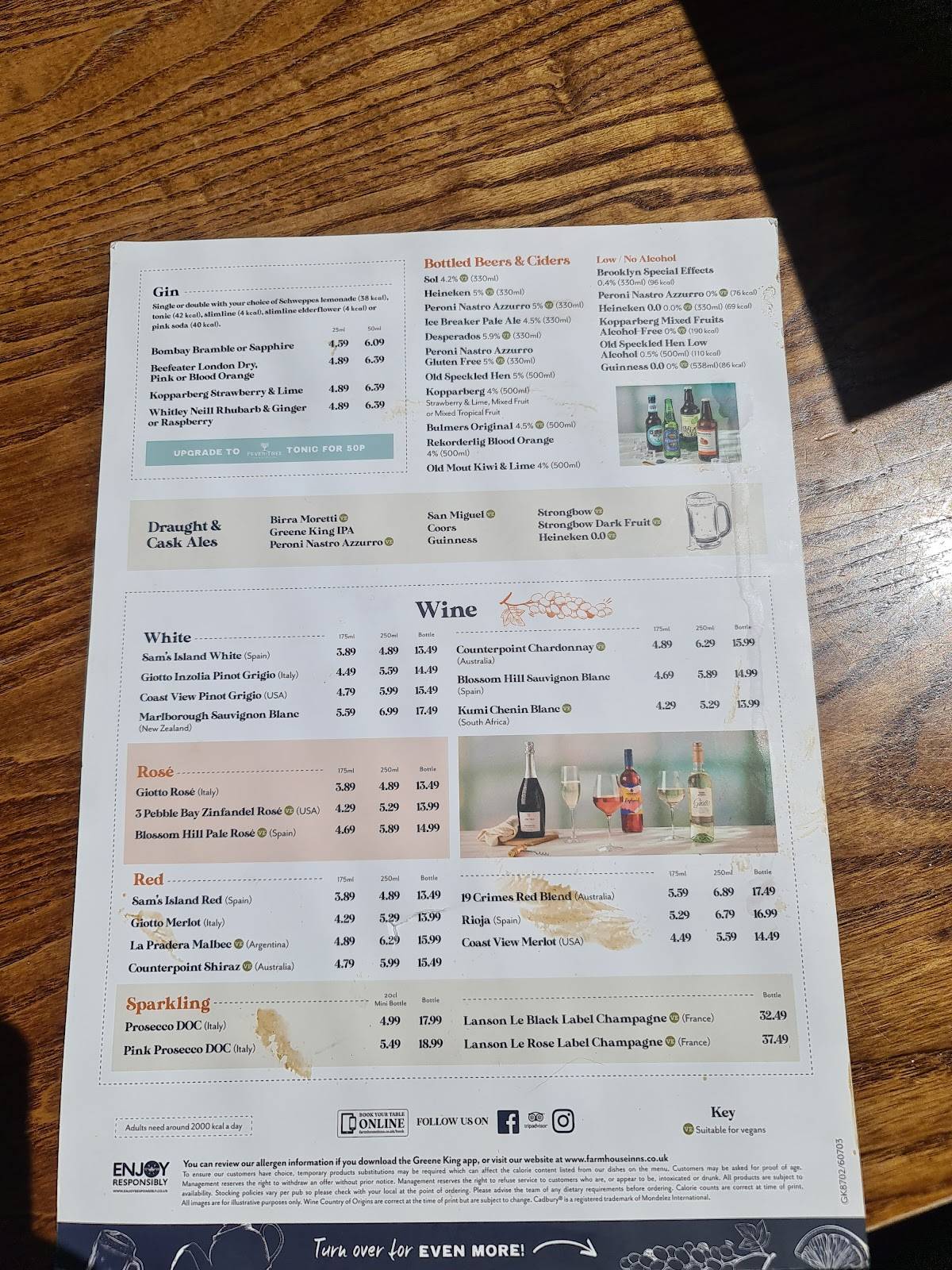 Menu at Grove Farm - Dining & Carvery pub & bar, Leicester