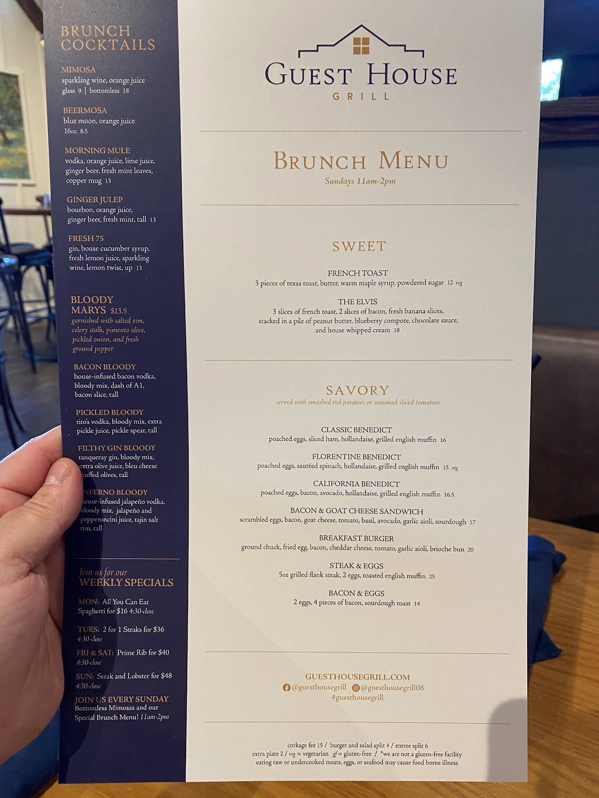 Menu at Guest House Grill pub & bar, Atascadero