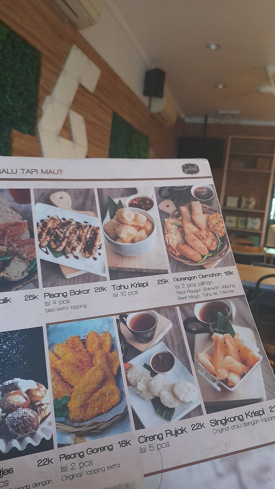 Menu at Gulali restaurant, South Jakarta, Ruko Plaza 5 Bl. B