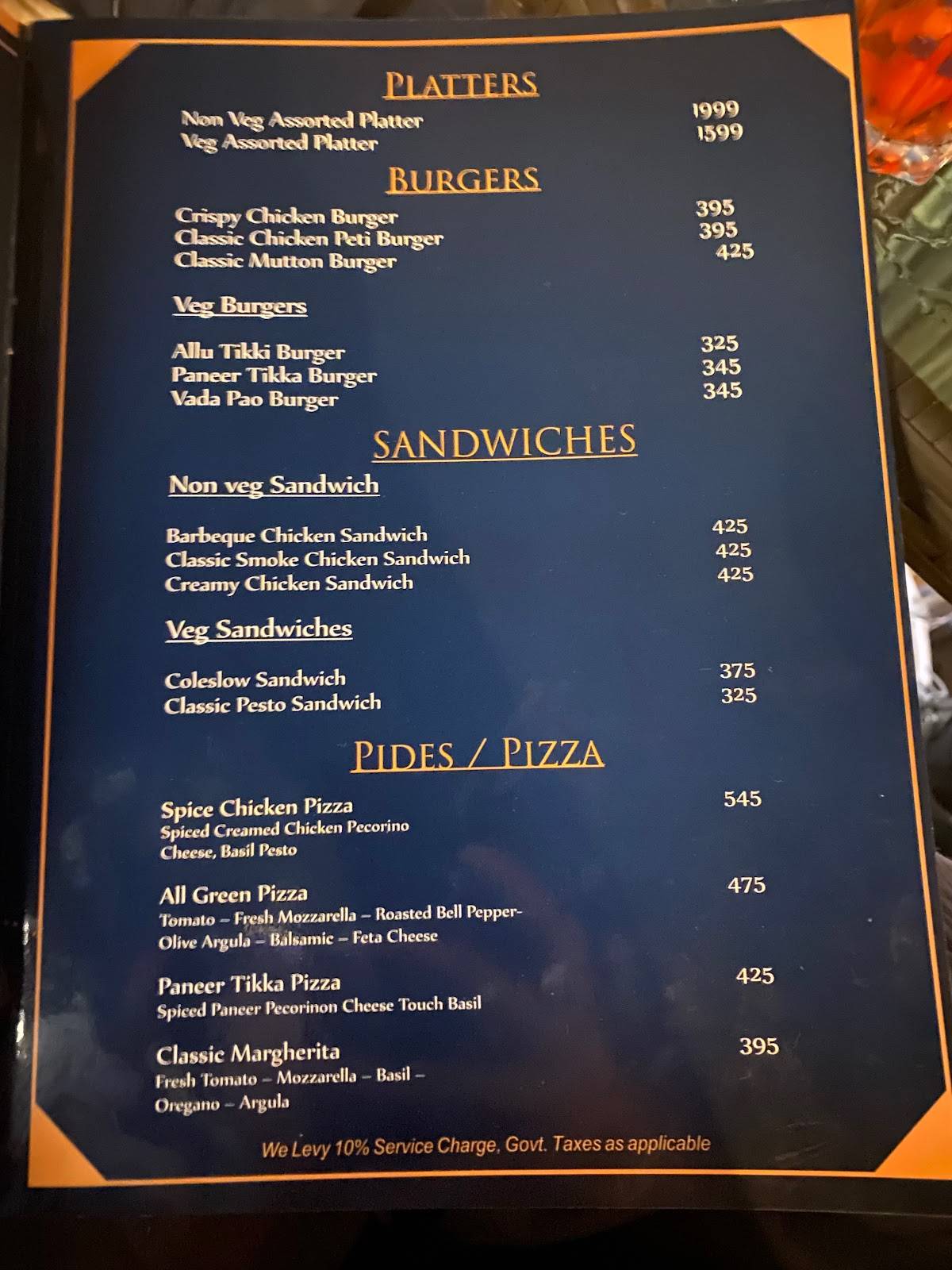 Menu at Gumbad cafe, New Delhi, Jama Masjid